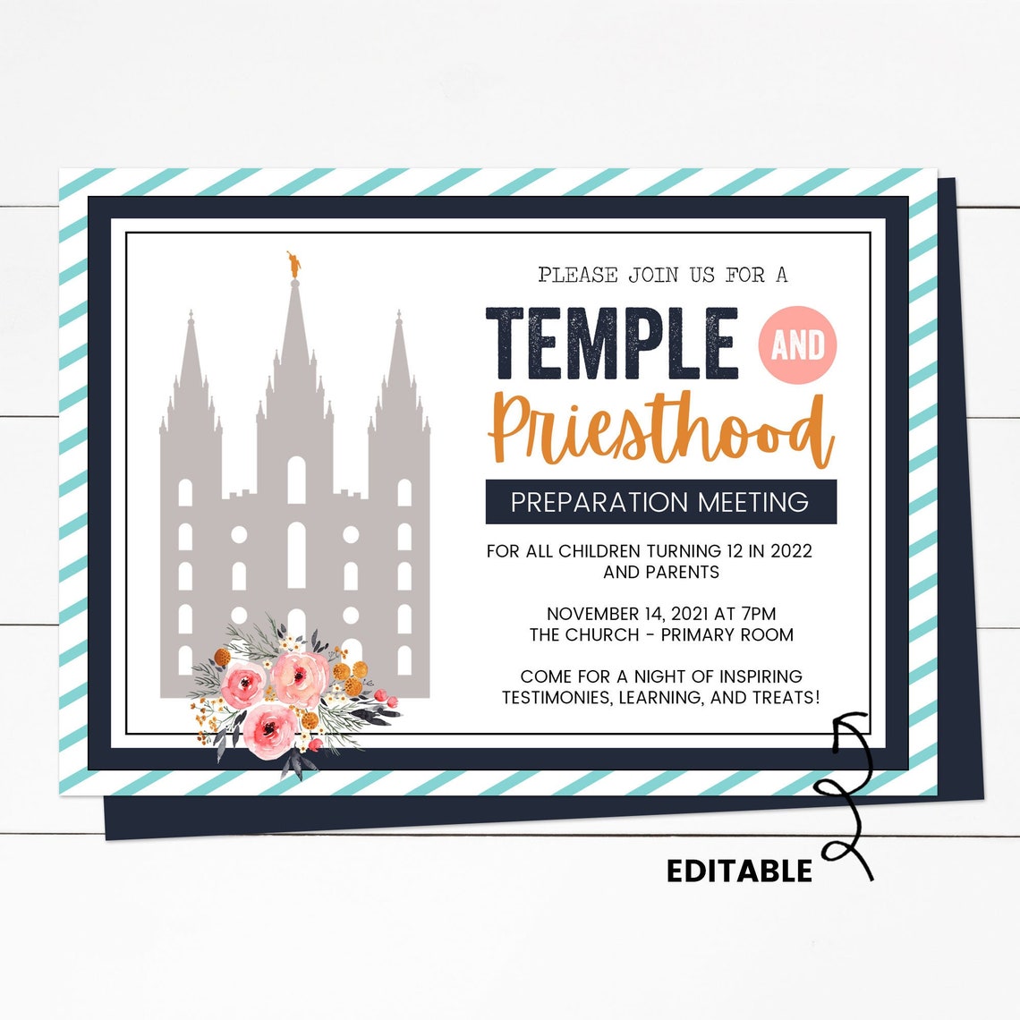 Editable Temple and Priesthood Preview Invitation Temple and - Etsy Canada