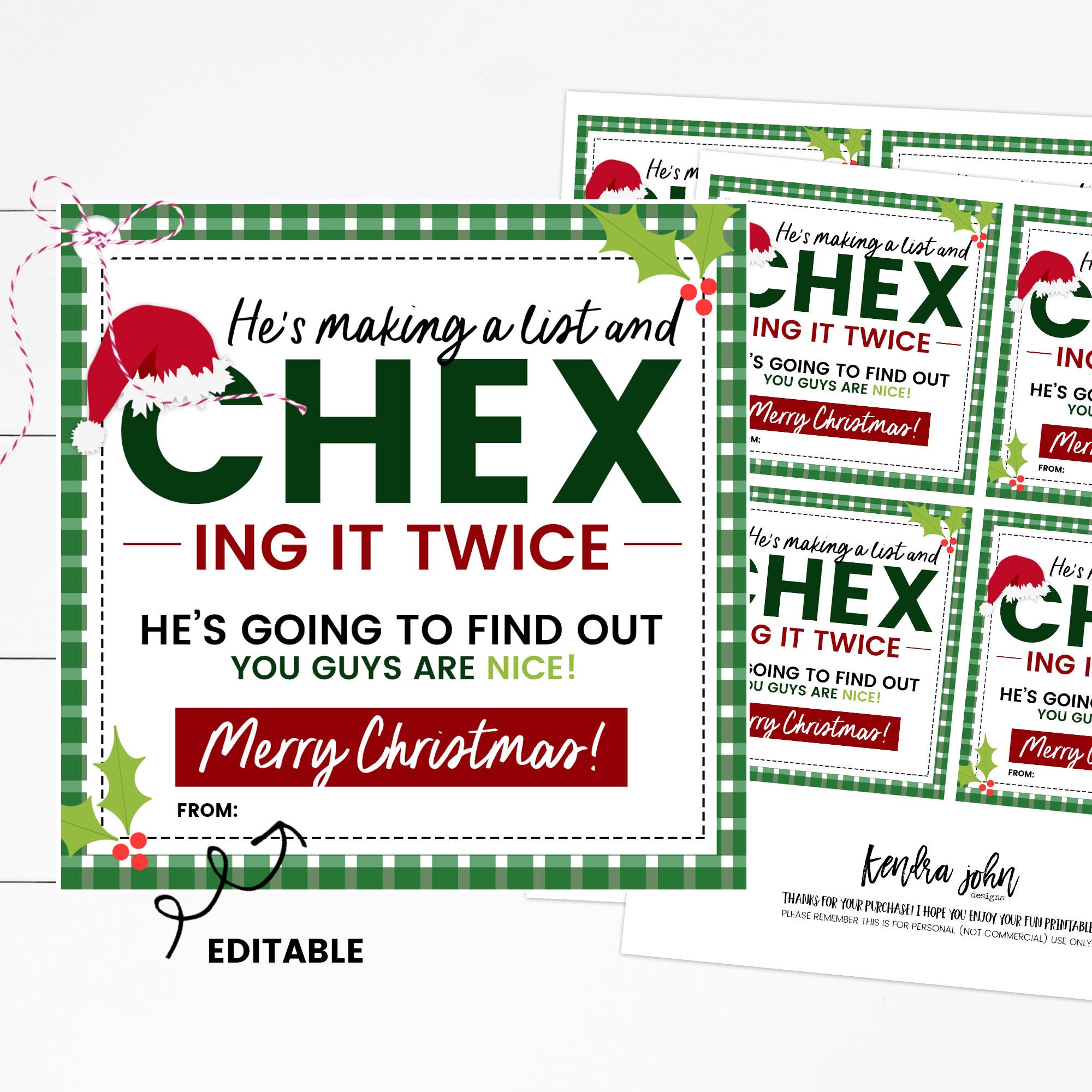 Chex Mix Gift Tag Neighbor Christmas Gift Printable - Etsy