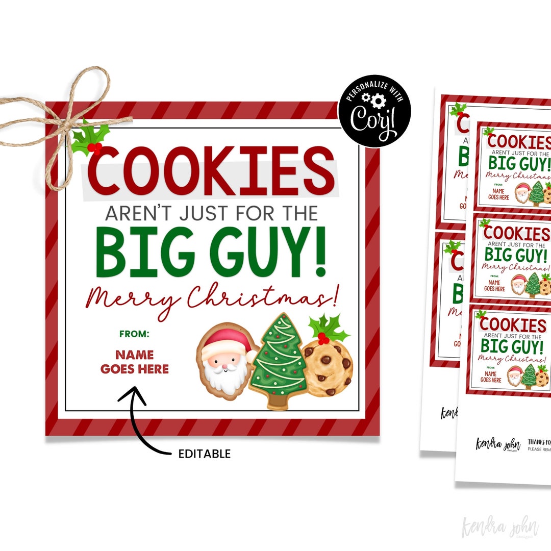 Christmas Cookie Gift Tag, Cookie Neighbor Gift, Neighbor Christmas ...