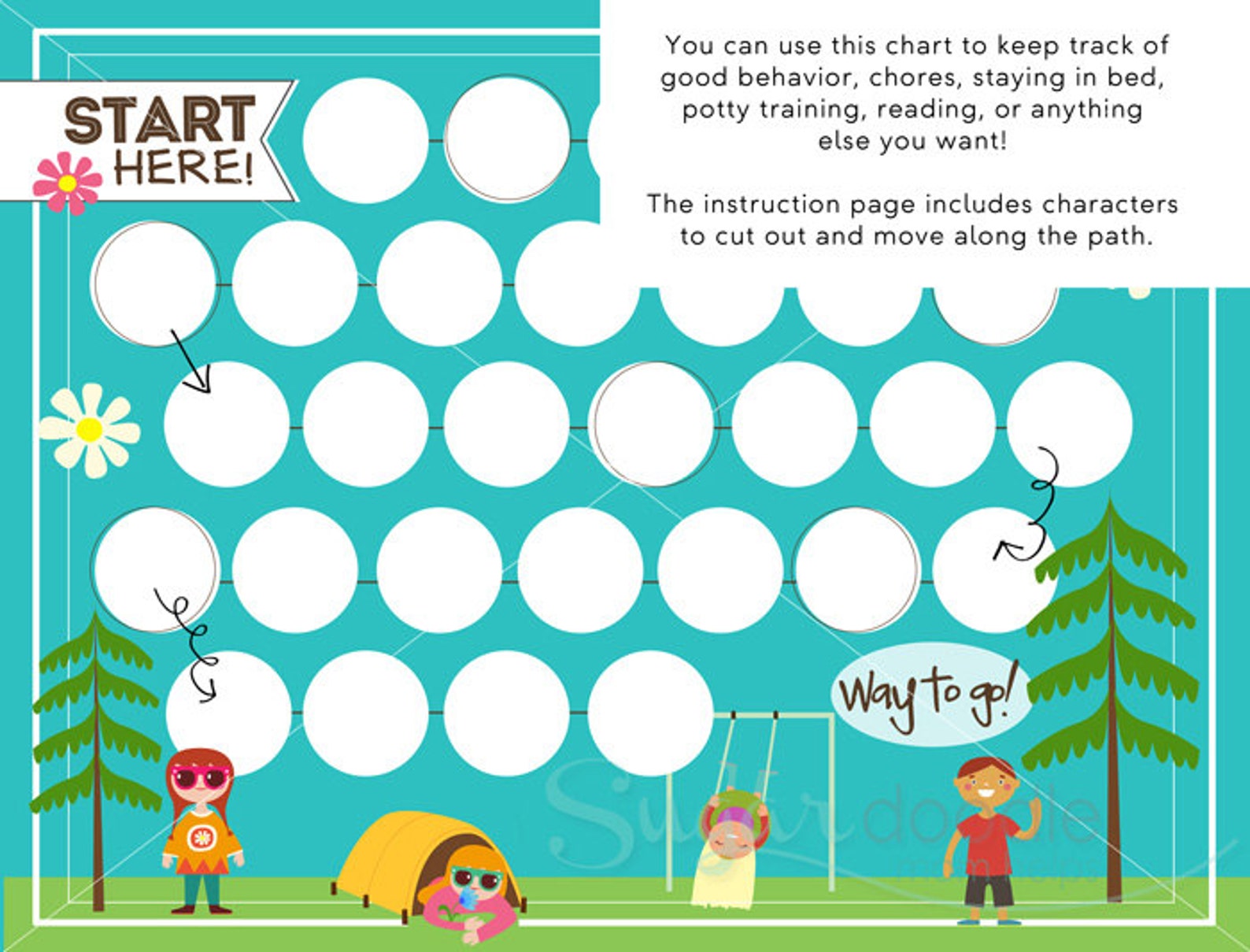 Kids Reward Chart, Camping Countdown, Behavior Chart, Kids Chore Chart ...