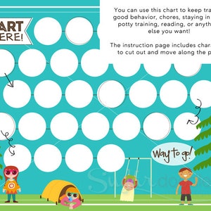 Kids Reward Chart Summer Camping Outdoors Behavior Chart Chore Chart - Etsy