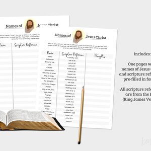 Names of Jesus, Lesson on Jesus Christ, Bible Study Worksheet, Sunday ...