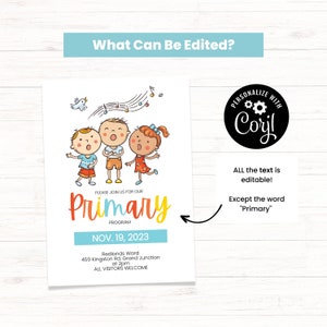 Primary Program Invite, Primary Presentation Invitation, LDS Primary ...