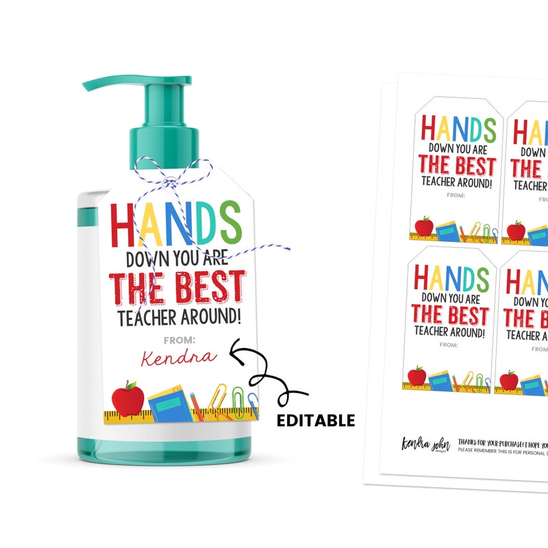 Teacher Appreciation Tags - Etsy