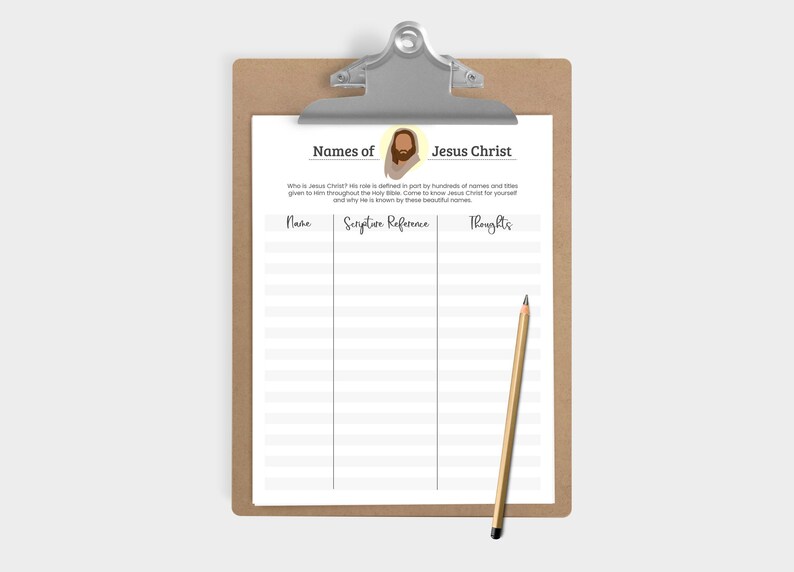 Names Of Jesus Lesson On Jesus Christ Bible Study Worksheet Etsy