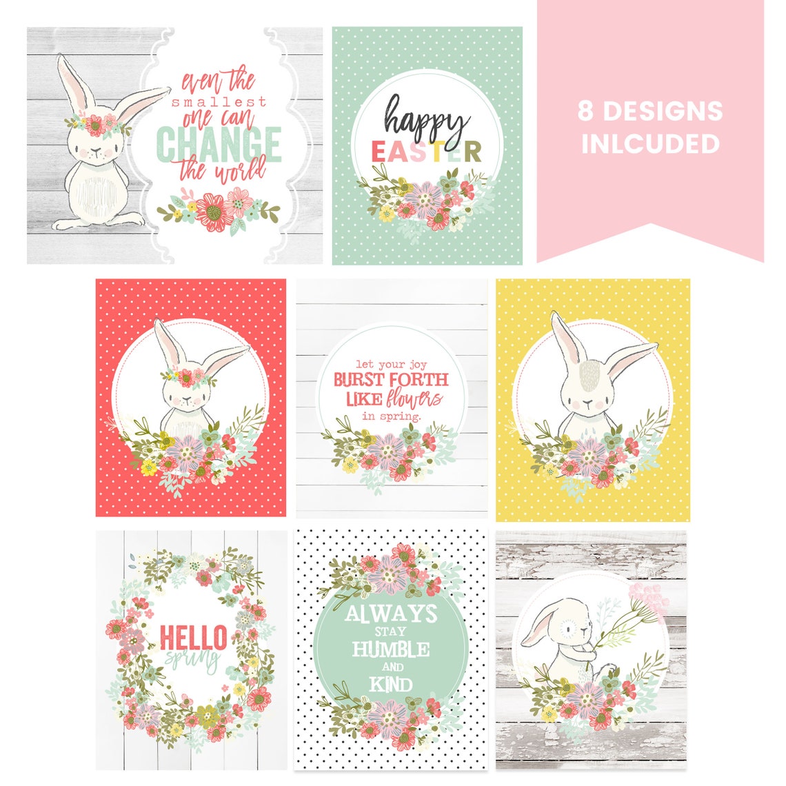 BUNDLE Hello Spring Sign Spring Decor Wall Art Prints - Etsy