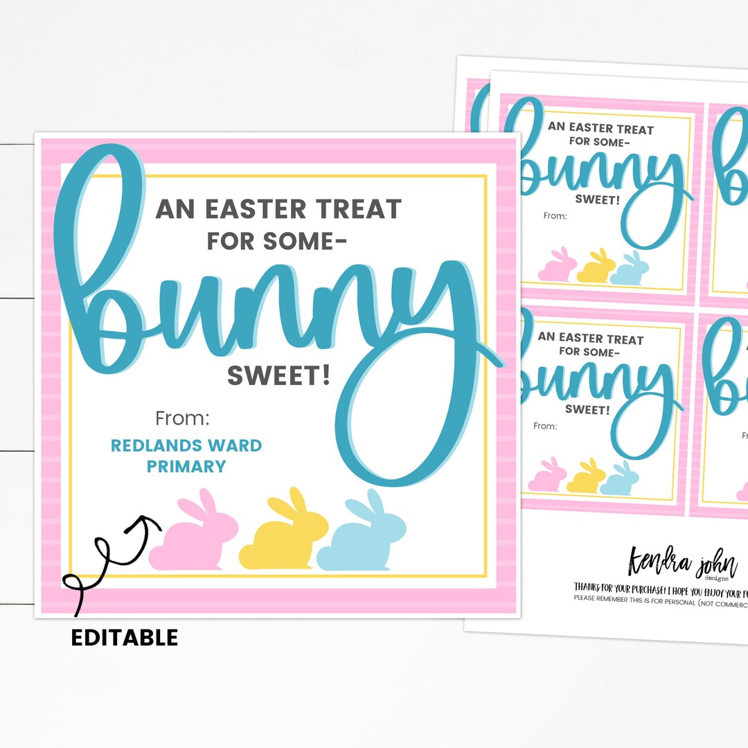 Easter Gift Tag, Some Bunny Sweet Tag, Easter Treat Tag, Easter Sweet ...