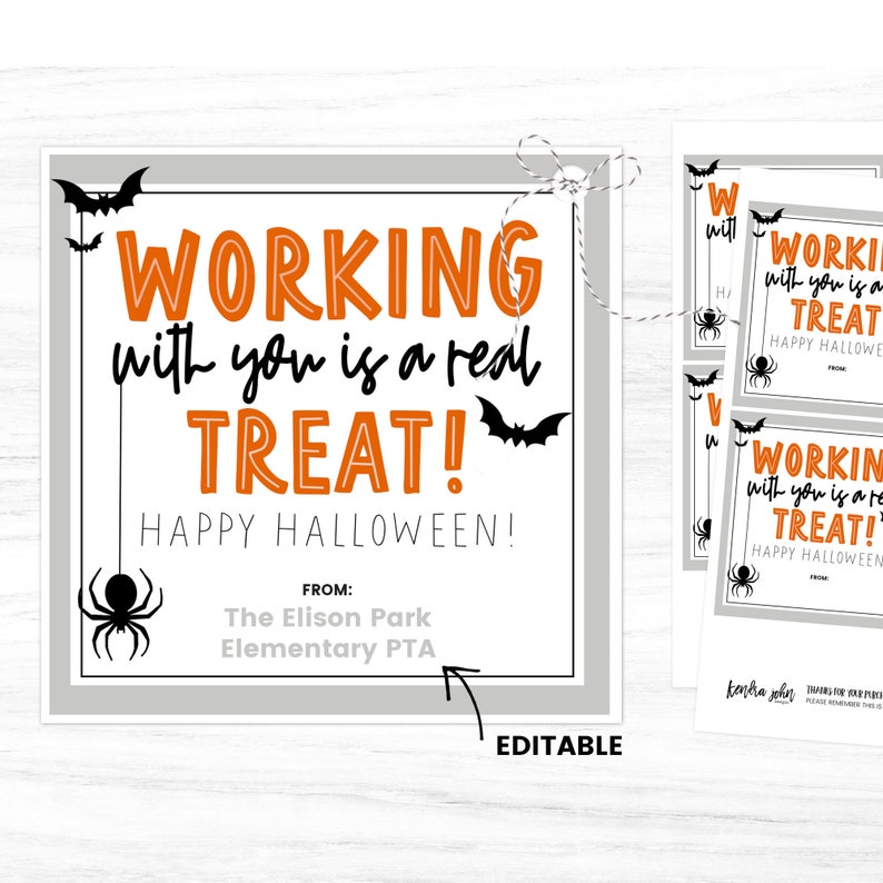 Halloween Appreciation Treat Tag Halloween Employee Thank - Etsy
