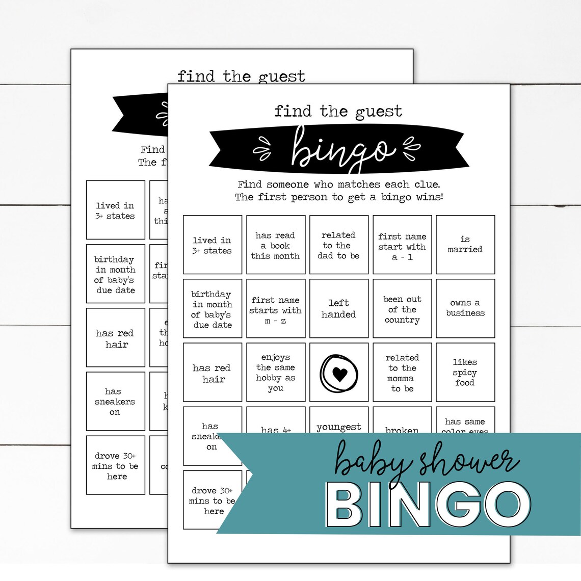 Baby Shower Games Baby Shower Bingo Printable Baby Shower | Etsy