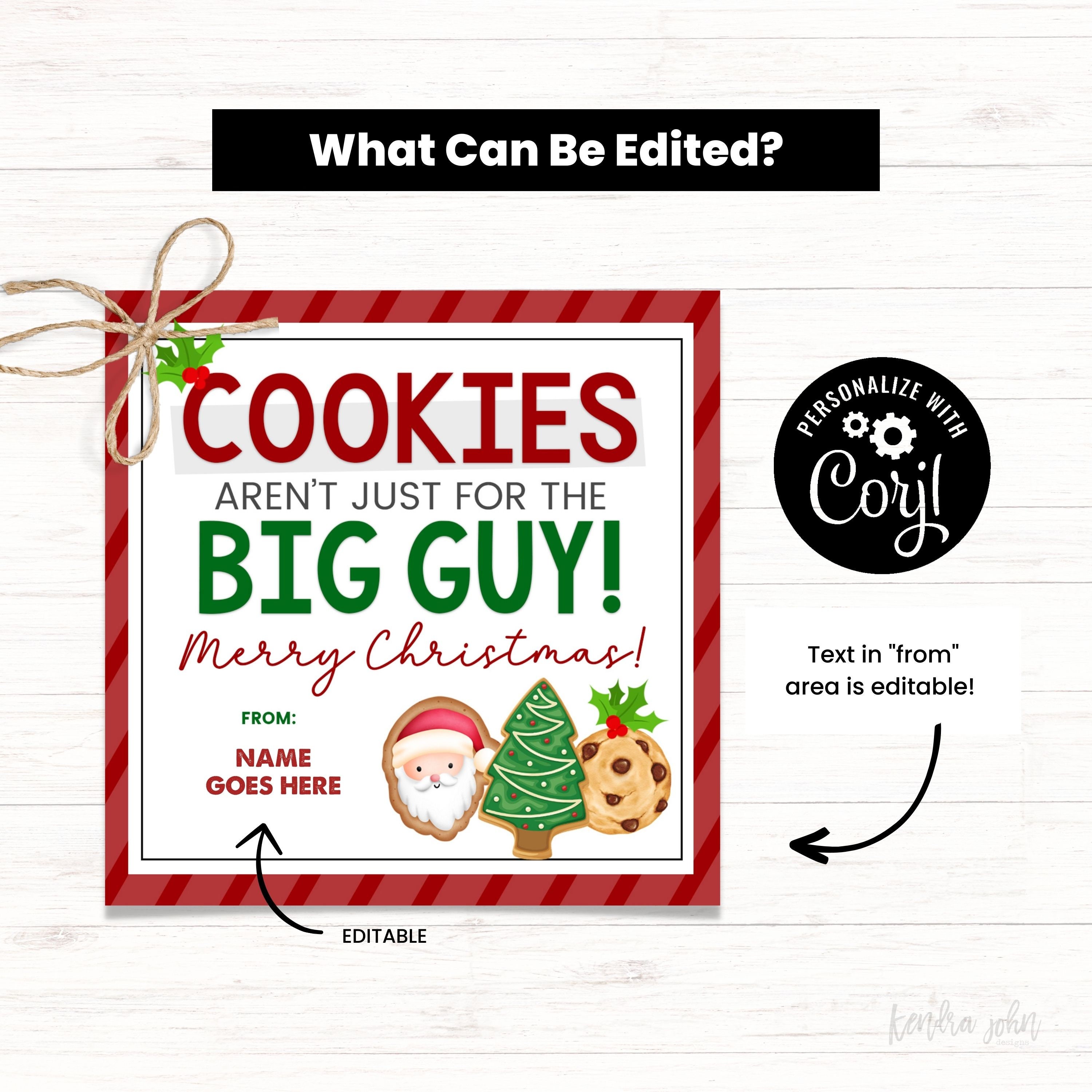 Christmas Cookie Gift Tag, Cookie Neighbor Gift, Neighbor Christmas ...
