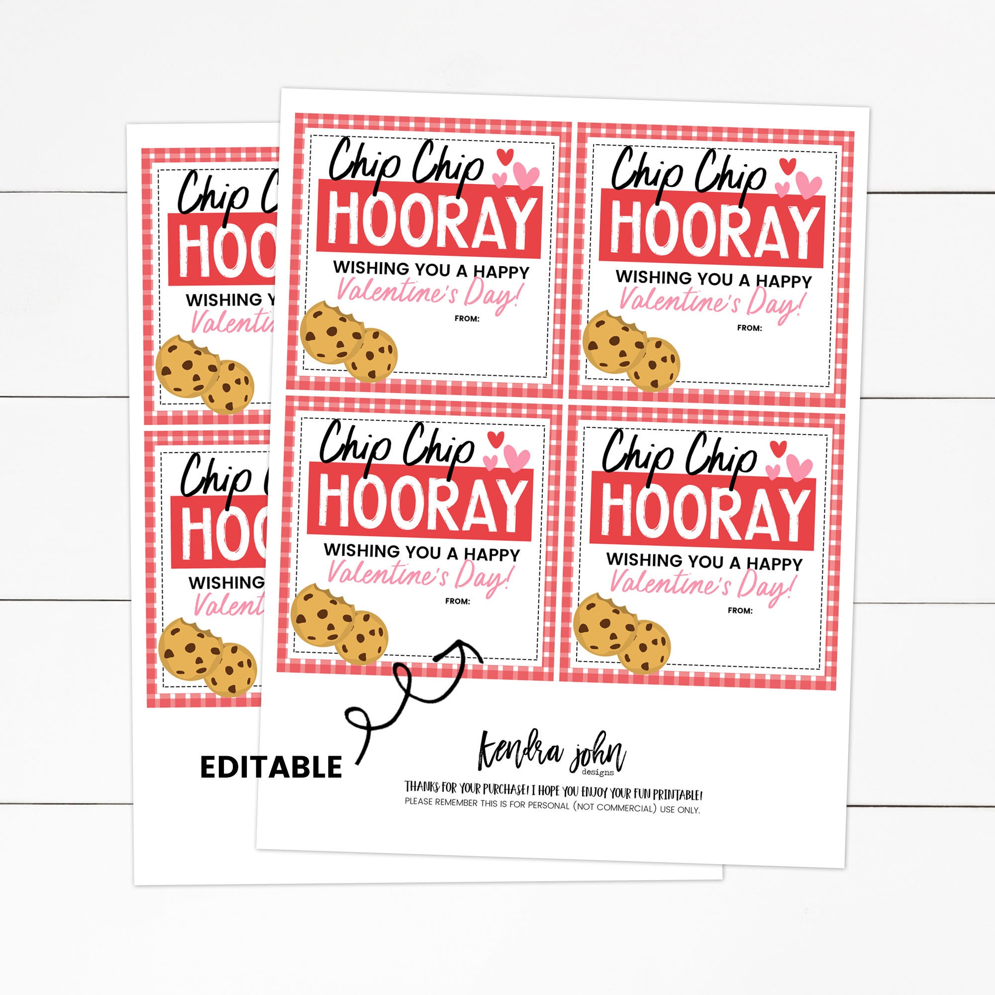 Valentine Cookie Gift Tag Valentine Staff Gift Tag Valentine - Etsy