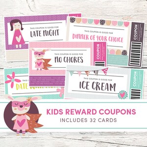 Kid Coupon, Kids Reward Coupons - Love Coupons - Instant Download ...