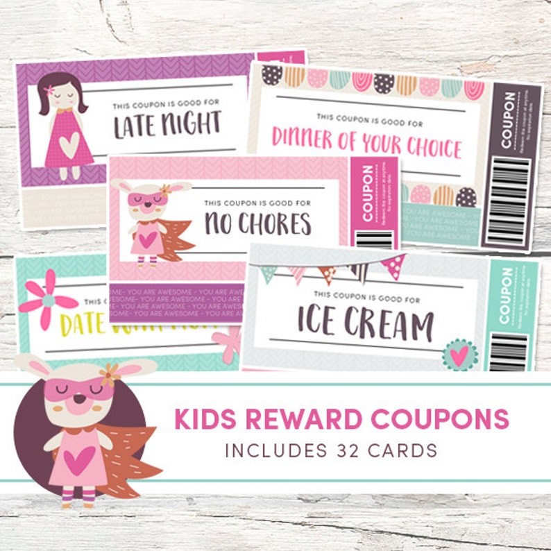 Kid Coupon Kids Reward Coupons Love Coupons Instant | Etsy