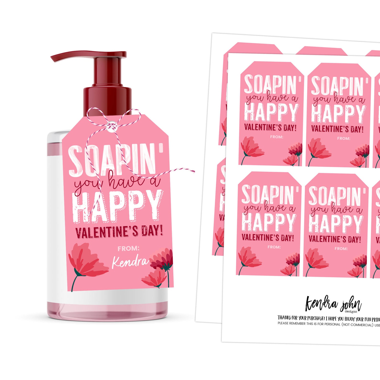 Hand Soap Gift Tag Valentines Soap Tag Teacher Valentine - Etsy
