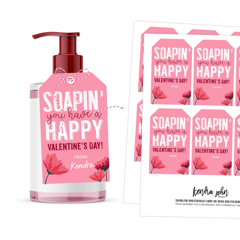 Hand Soap Gift Tag Valentines Soap Tag Teacher Valentine - Etsy