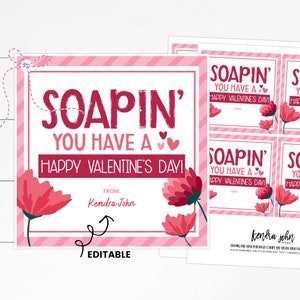 Hand Soap Gift Tag, Valentines Soap Tag, Teacher Valentine Tag, Soapin ...