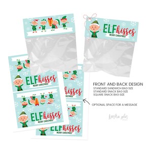 Elf Kisses, Christmas Elf, Elf Treat Bag, Elf Treats, Elf Printable ...