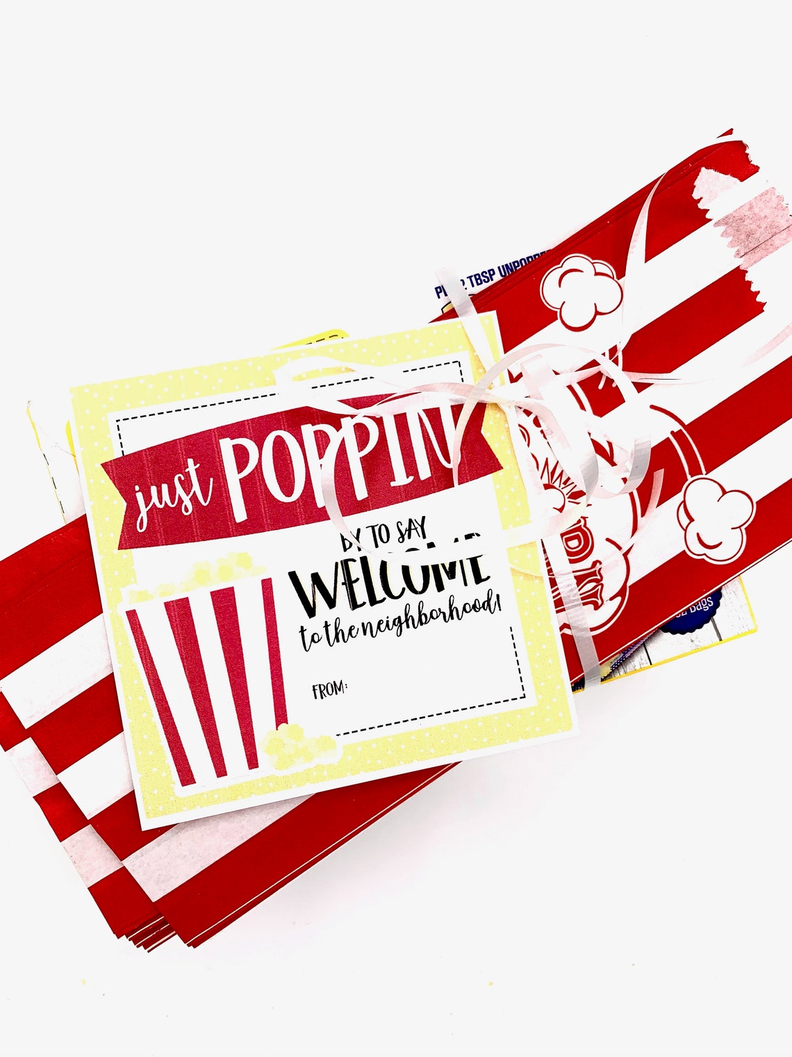 Popcorn Welcome Tag Welcome to the Neighborhood New Neighbor - Etsy