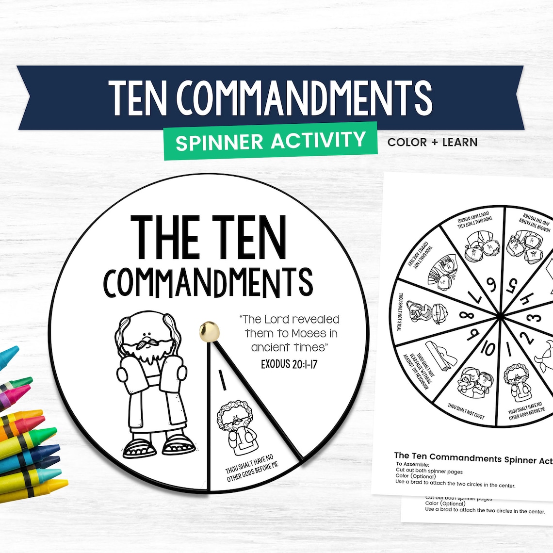 Ten Commandments Activity, Bible Game for Kids, Kid Bible Study ...