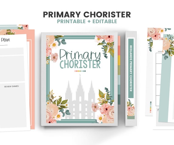 Primary Chorister Planner Singing Time Binder Music Leader - Etsy