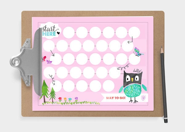 Kids Reward Chart Owl Behavior Chart Potty Training | Etsy
