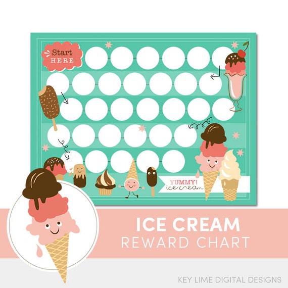 Editable Ice Cream Reward Chart Girls Chore Chart Kids, 58% OFF