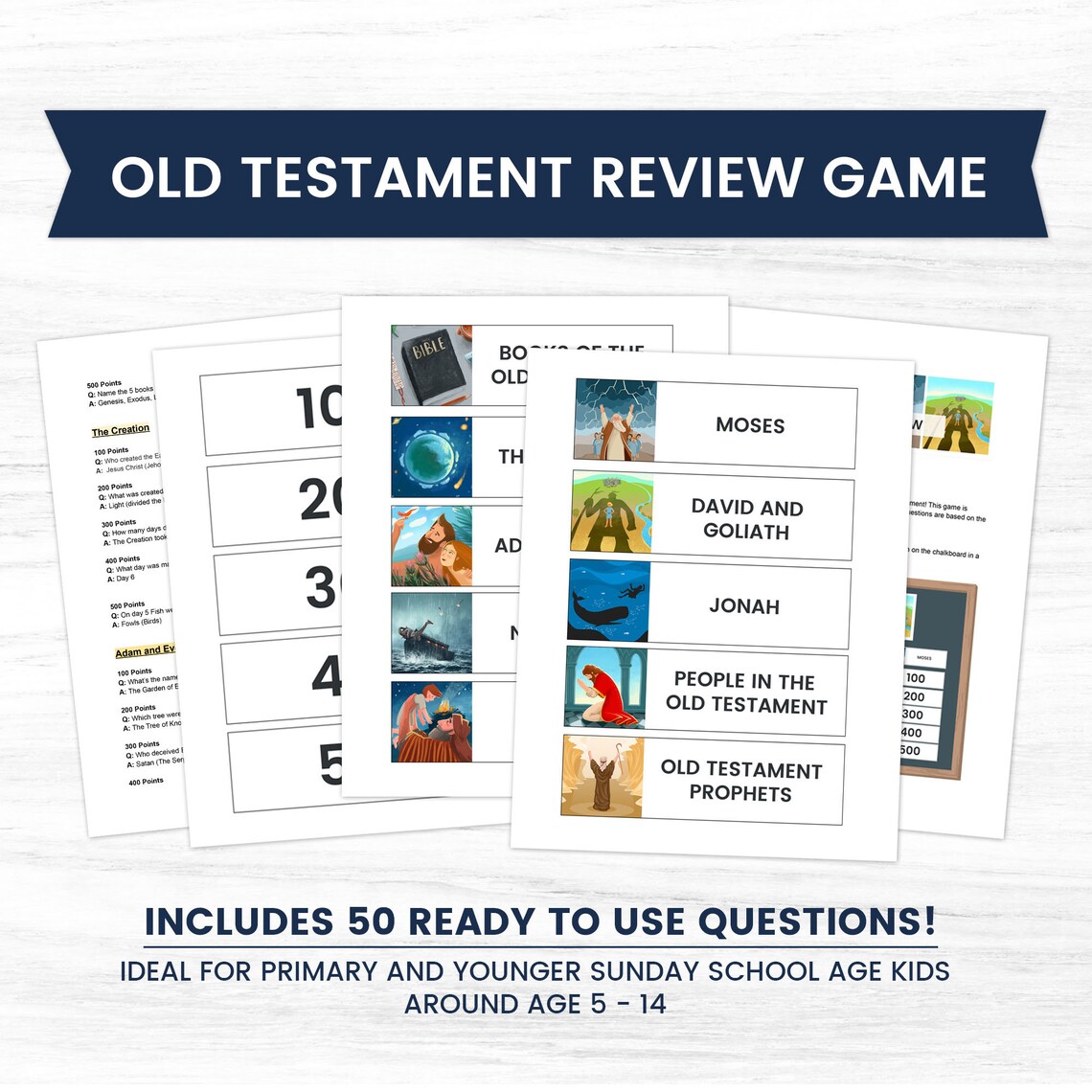 Old Testament Review Game Bible Study Games Kids Bible - Etsy