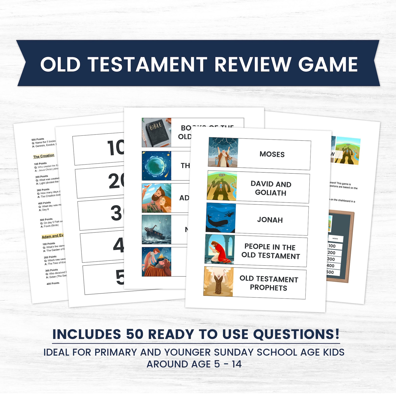 Old Testament Review Game Bible Study Games Kids Bible - Etsy