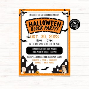 Halloween Block Party, Block Party Invite, Neighborhood Party, Costume ...