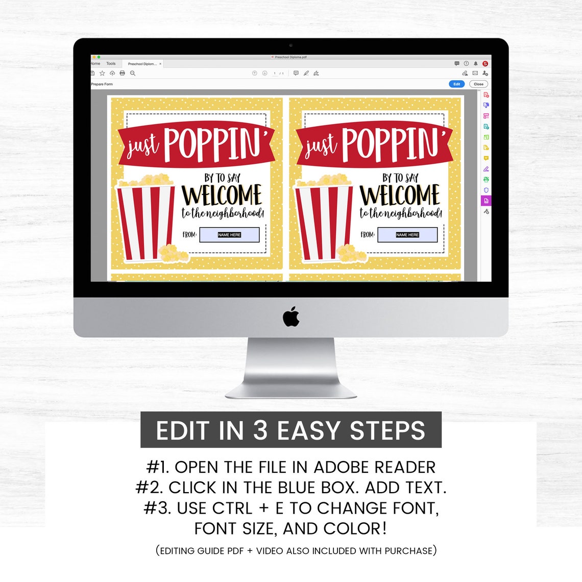 Popcorn Welcome Tag Welcome to the Neighborhood New Neighbor - Etsy