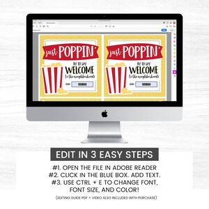 Popcorn Welcome Tag, Welcome to the Neighborhood, New Neighbor Gift ...