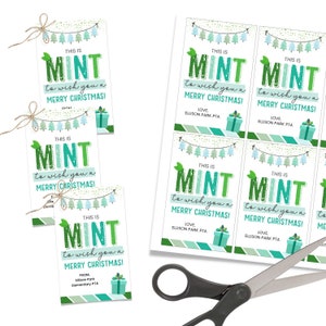 Mint Christmas Gift Tag, Christmas Staff Gift Tag, Gum Tag Christmas ...