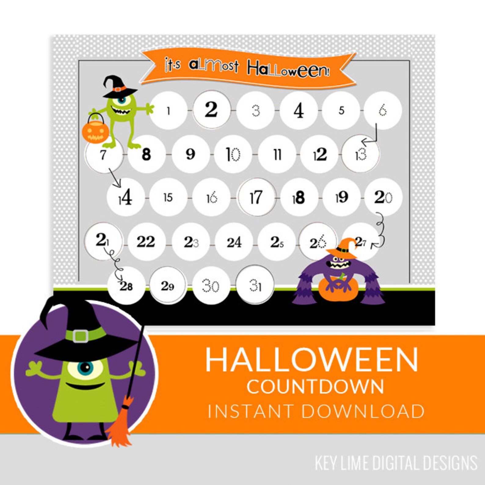 Halloween Countdown Printable, October Reward Chart, Kids Halloween ...