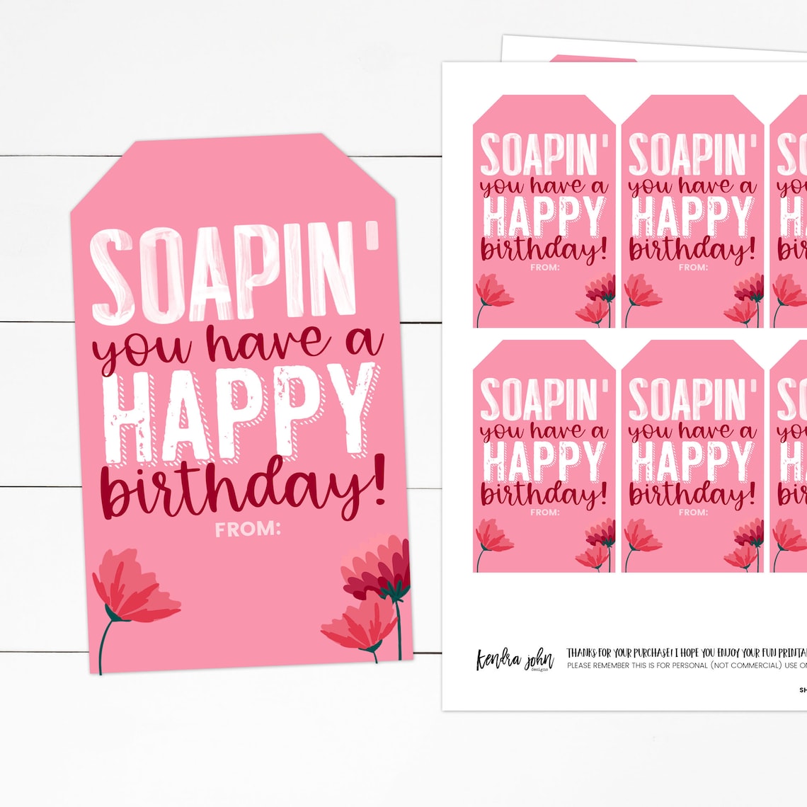 Soap Gift Tag Birthday Soap Printable Relief Society - Etsy