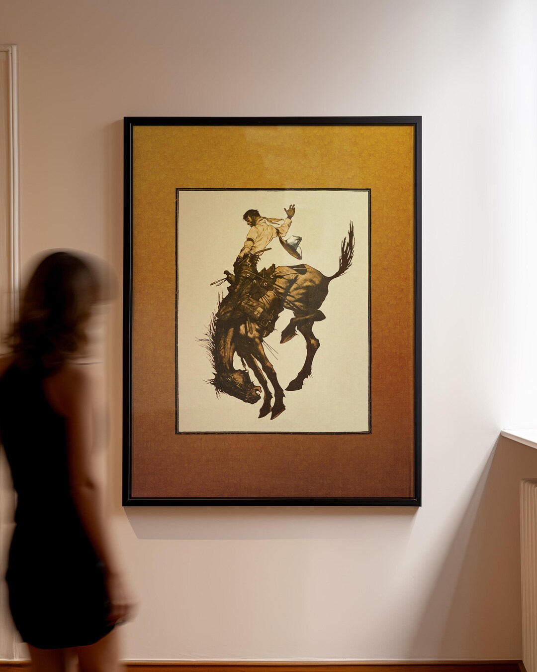 Bronco Cowboy Art: Cowboys on Horseback Wall Print, Vintage Inspired ...