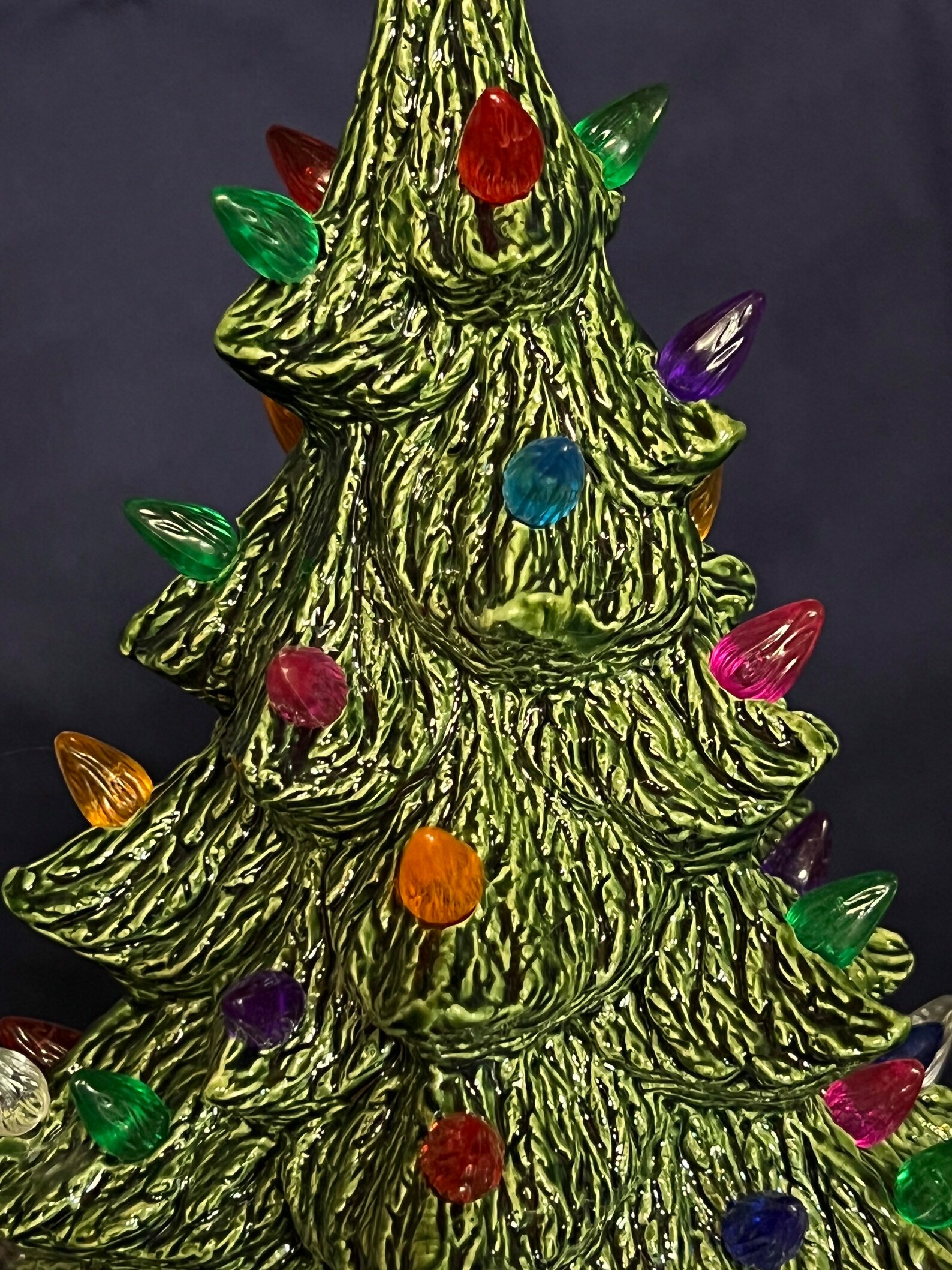 13” Tall Christmas Tree With Multi Colored Bulbs, Star and Electric ...