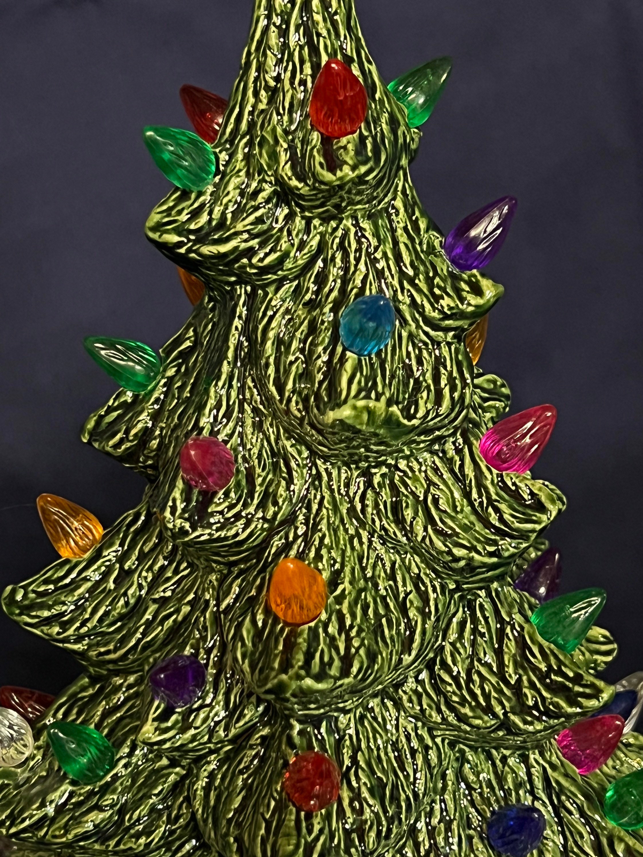 13” Tall Christmas Tree With Multi Colored Bulbs, Star and Electric ...