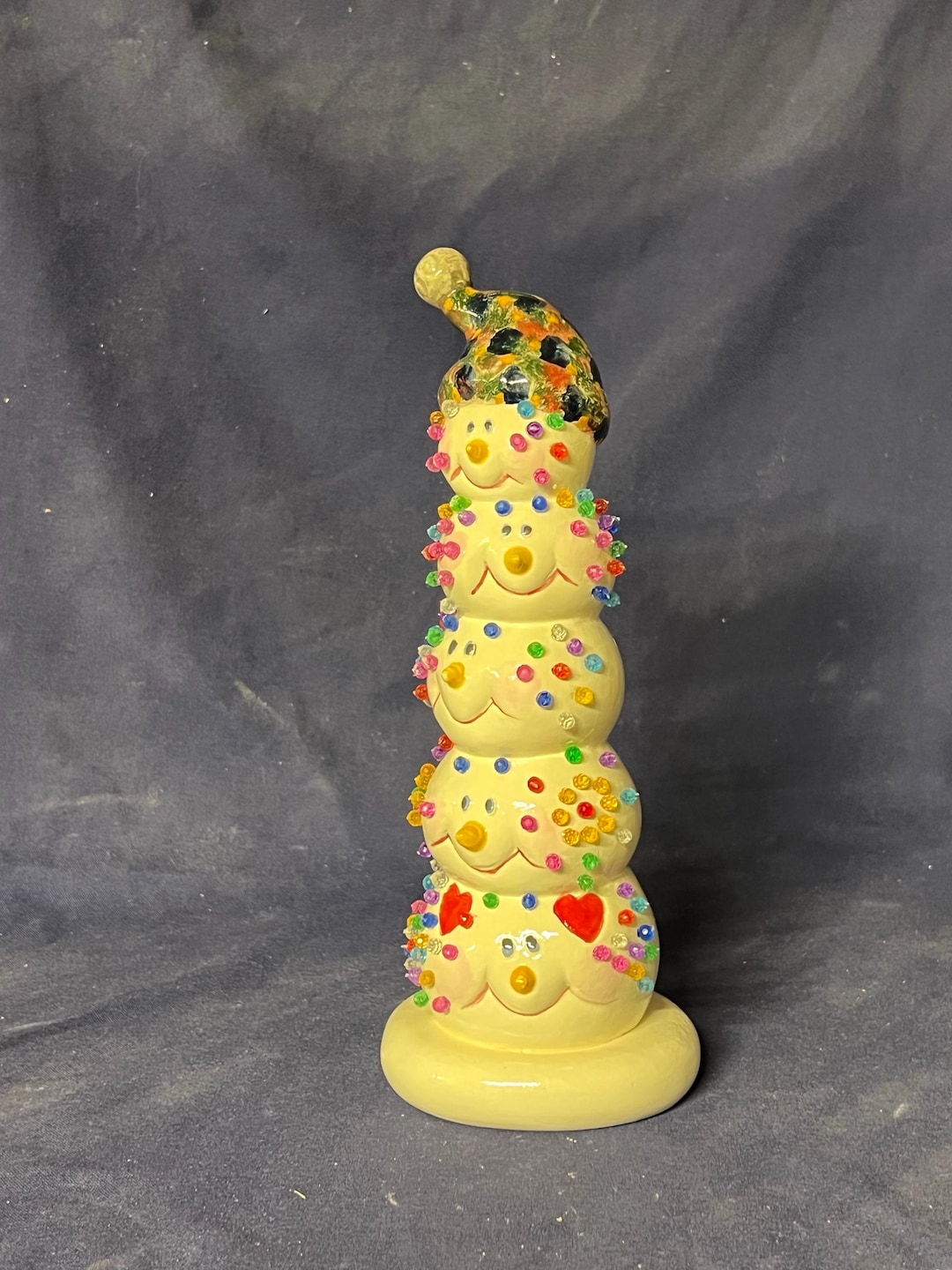 Snowball Stack 10 1/4 Inches Tall With Dark Hat - Etsy UK