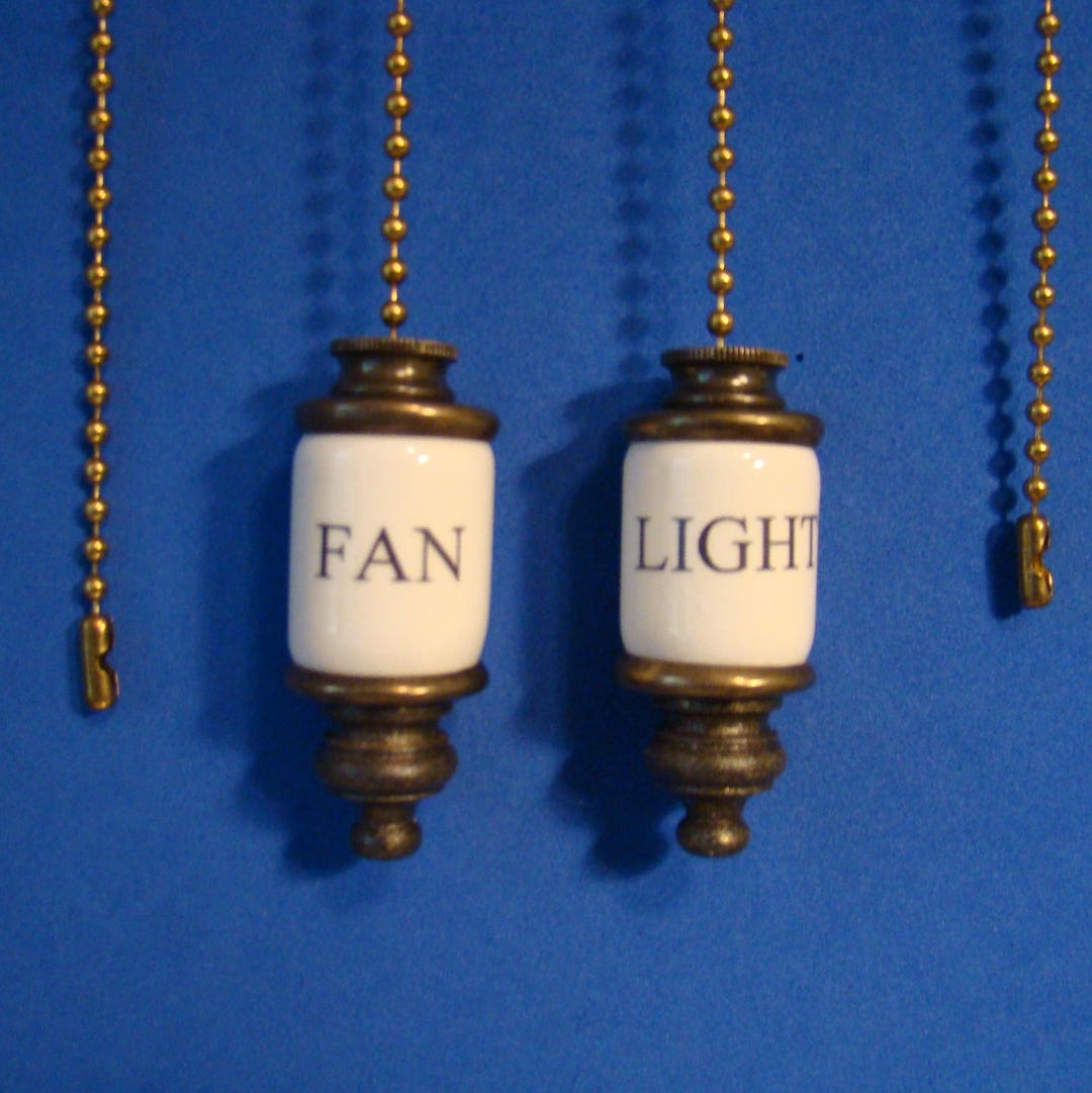 Fan & Light Ceiling Fan Pull Chain, Set of 2 Pull Chains ANTIQUE BRASS ...
