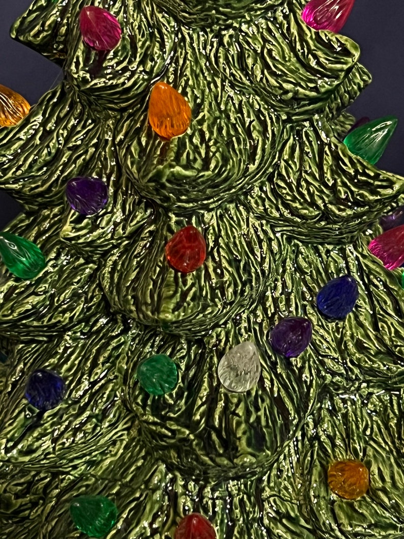 13” Tall Christmas Tree With Multi Colored Bulbs, Star and Electric ...