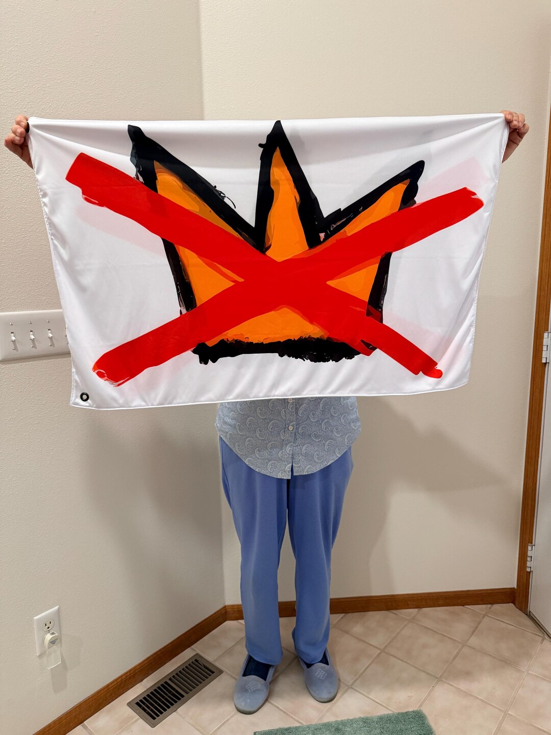No Kings BOLD Color Protest Flag - Hand-drawn Original - ANTIFA Anti ...