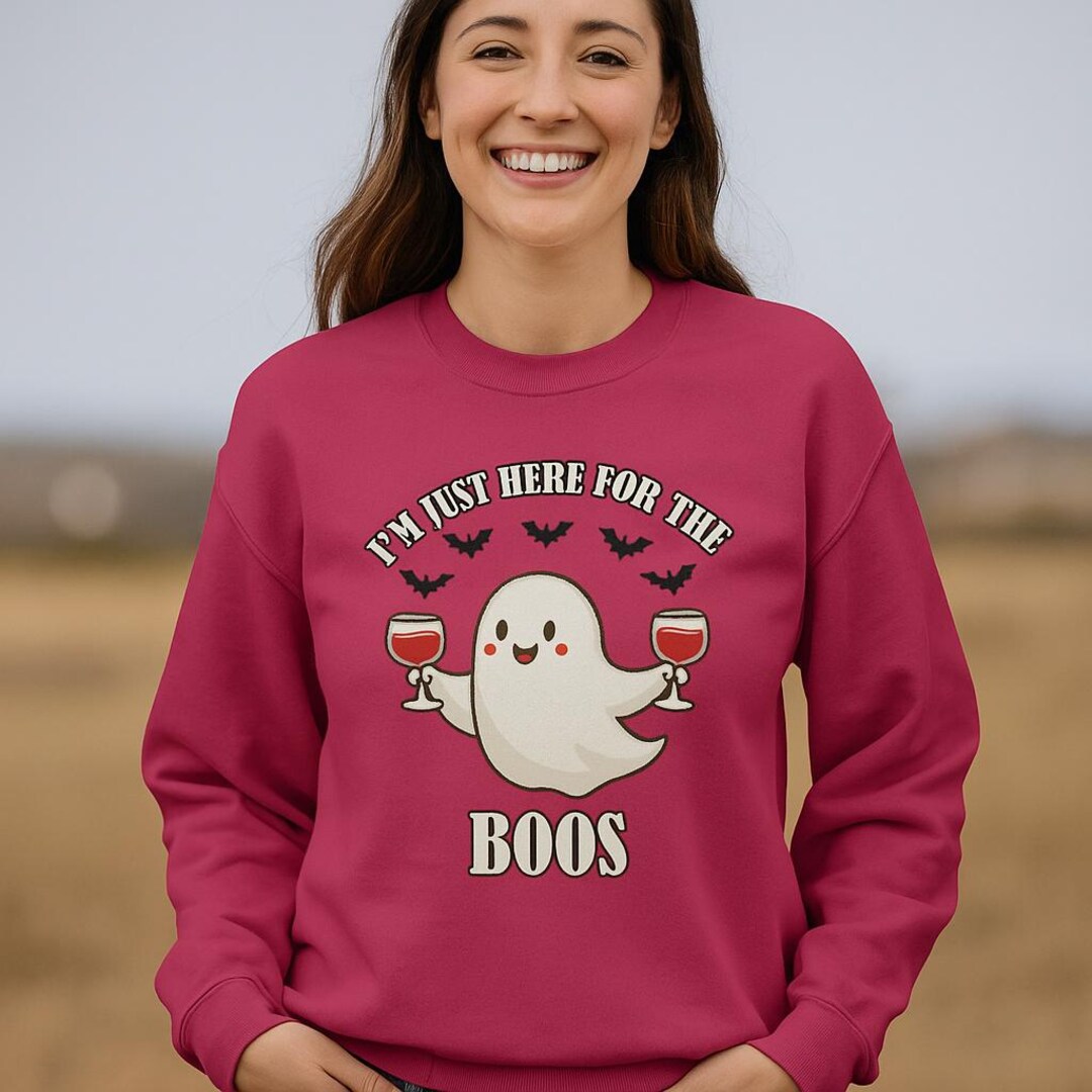 Ghost Saying "i'm Just Here for the Boos!" (booze!, Lol) Sweatshirt ...