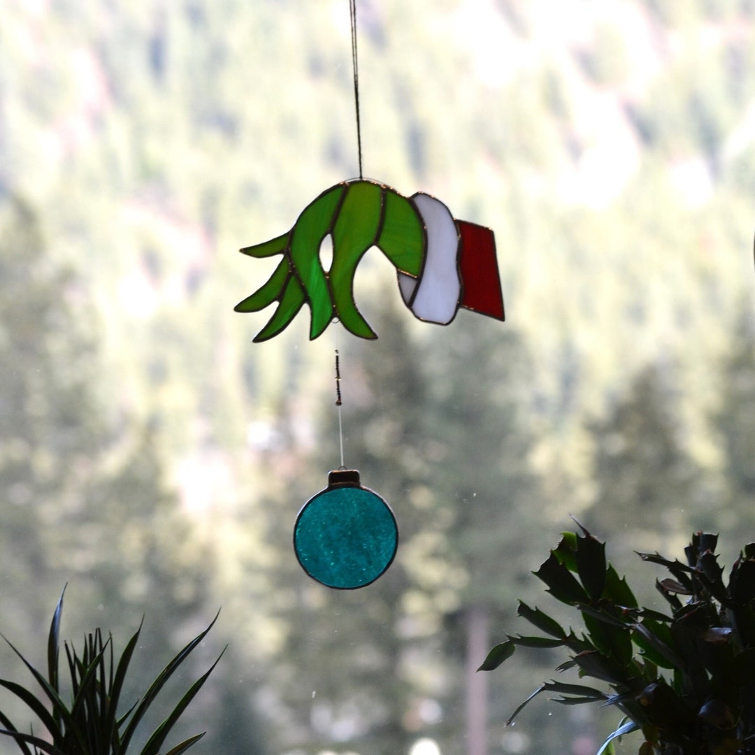 Grinch Hand, Stained Glass Hand, Christmas Ornament - Etsy