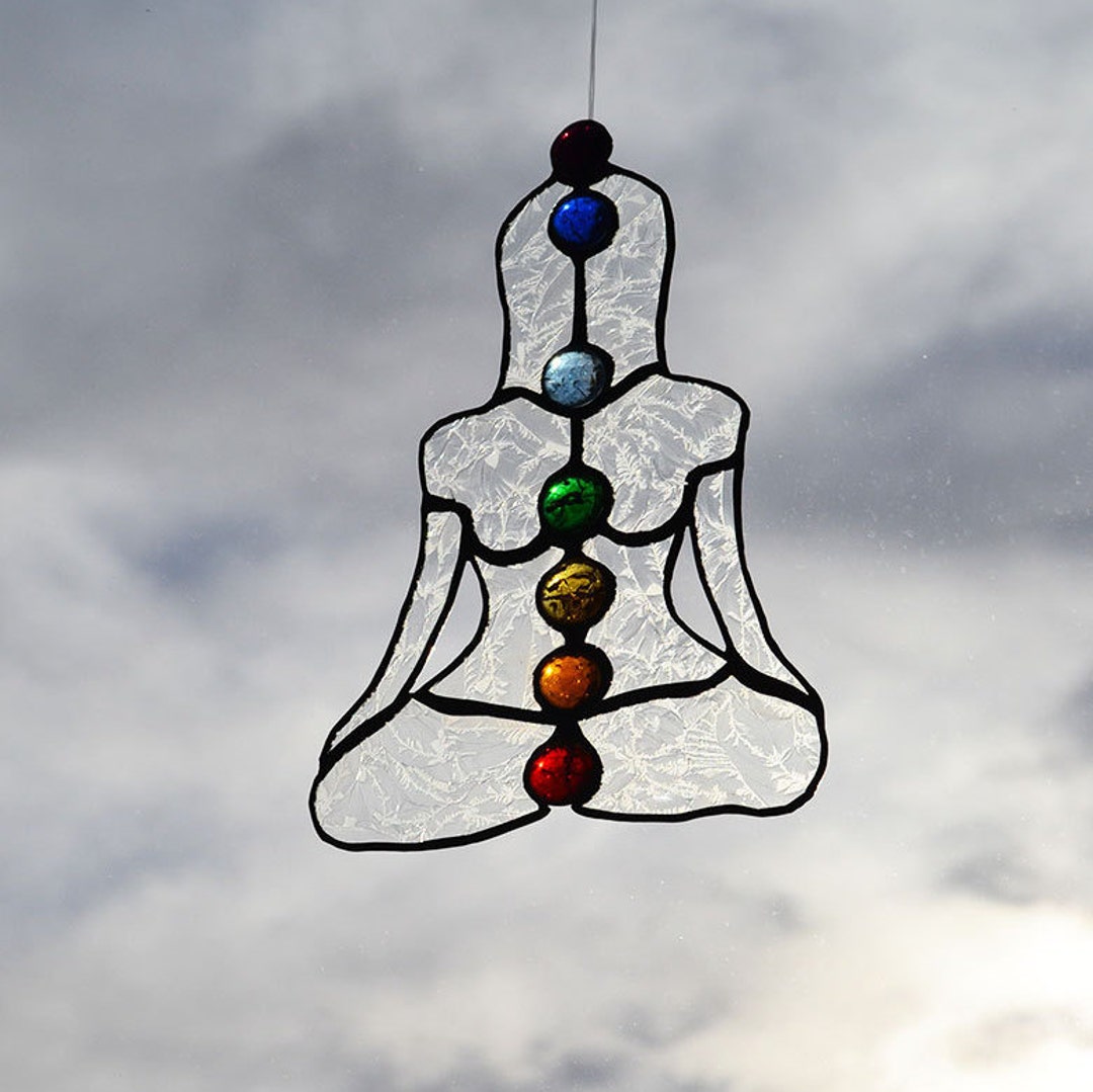 Chakra Stained Glass Meditation Suncatcher - Etsy Canada