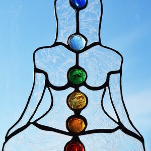 Chakra Stained Glass Meditation Suncatcher - Etsy