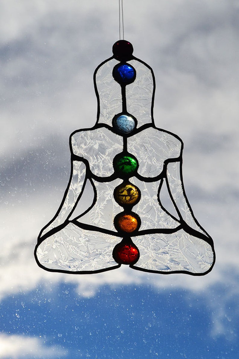 Chakra Stained Glass Meditation Suncatcher - Etsy Canada