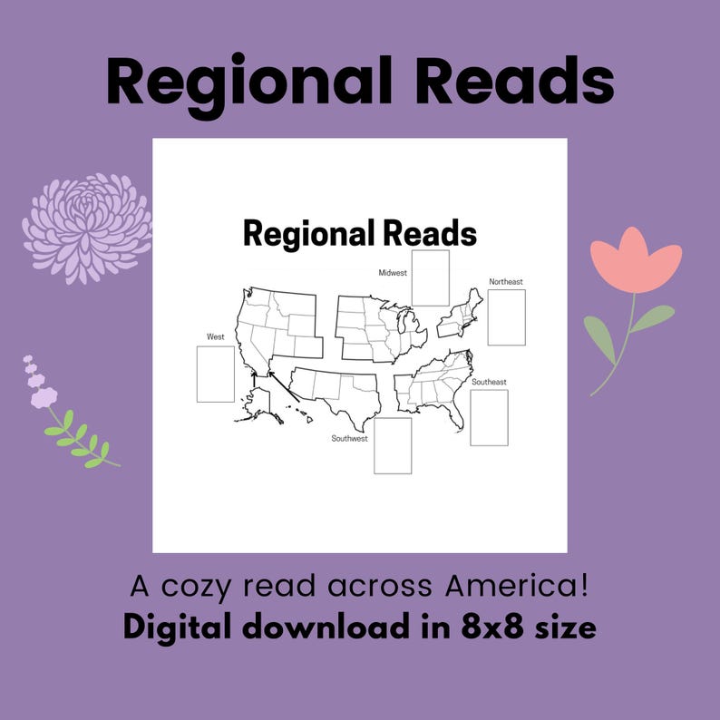 US Map Reading Challenge: 8x8 Book Tracker Printable - Etsy