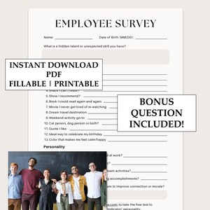 Employee Favorites List | Staff Appreciation Questionnaire | Printable ...