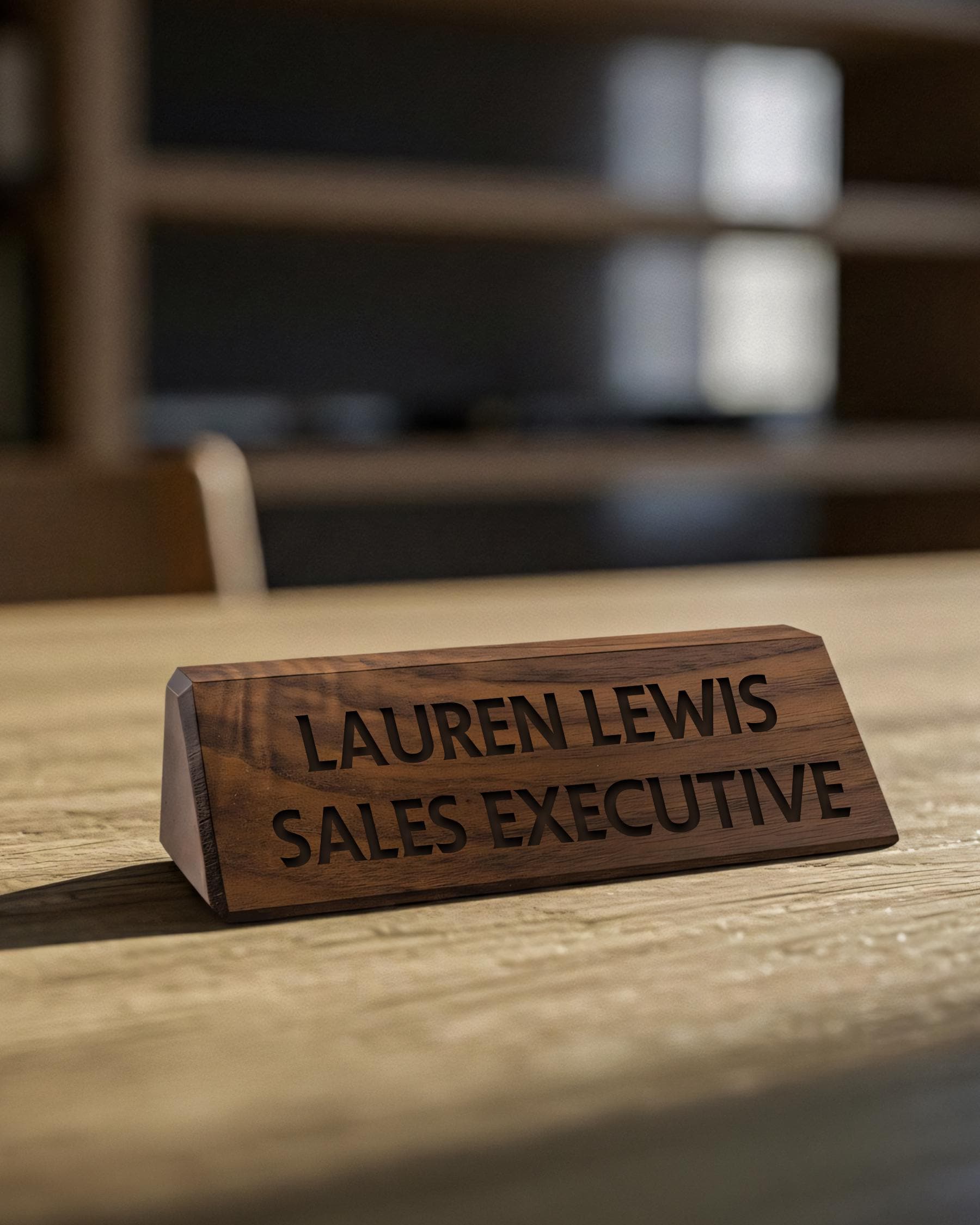 Personalized Wooden Desk Name Plate, Custom Engraved Walnut or Red ...