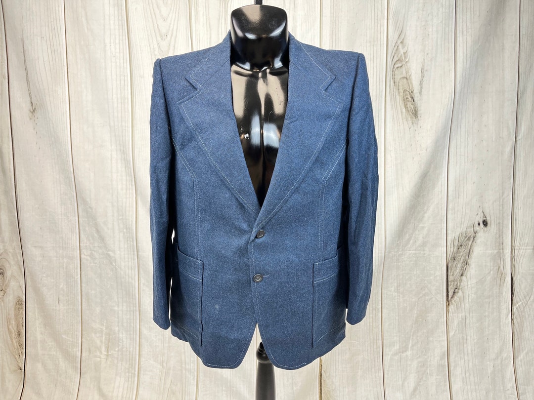 Vintage Men's Blue Wool Dress Jacket Suit Jacket Botany 500 Stallone's ...